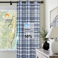 Blue and White Checkered Pattern Blackout Curtains,Triple Weaved Fabric ...