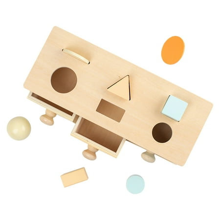 Jinveno Wooden Permanence Object Target Box Montessori Matching Blocks ...