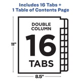 Avery Office Supplies, School Binder Page, Double Column 16 Tab ...