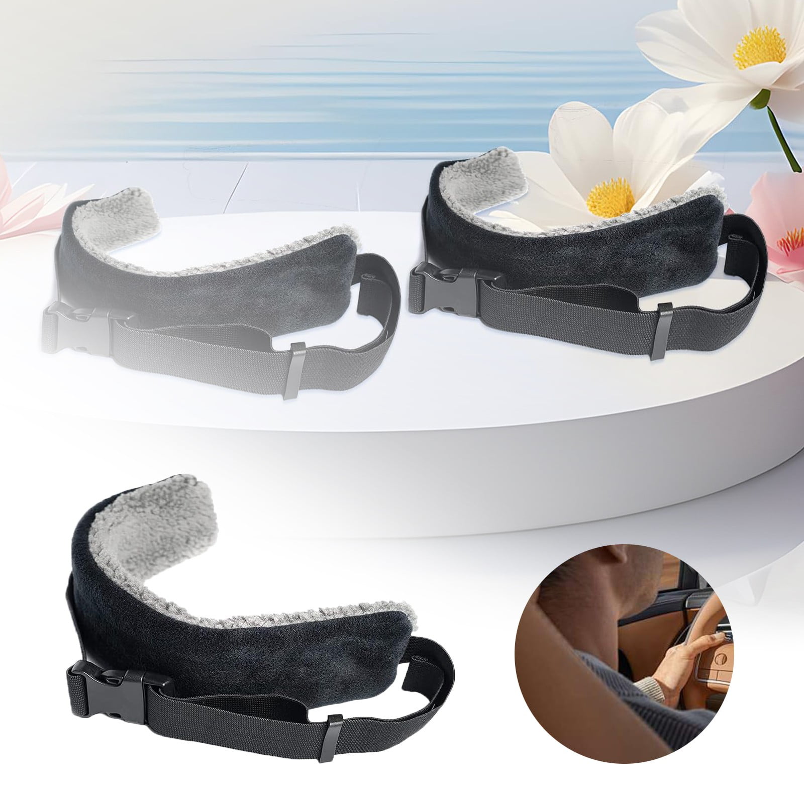 Hhsfeifuuu Travel Pillow For Comfort And Support - Adjustable Head Support Strap For Airplanes And Cars Compact Neck Support Designed For Easy Travel