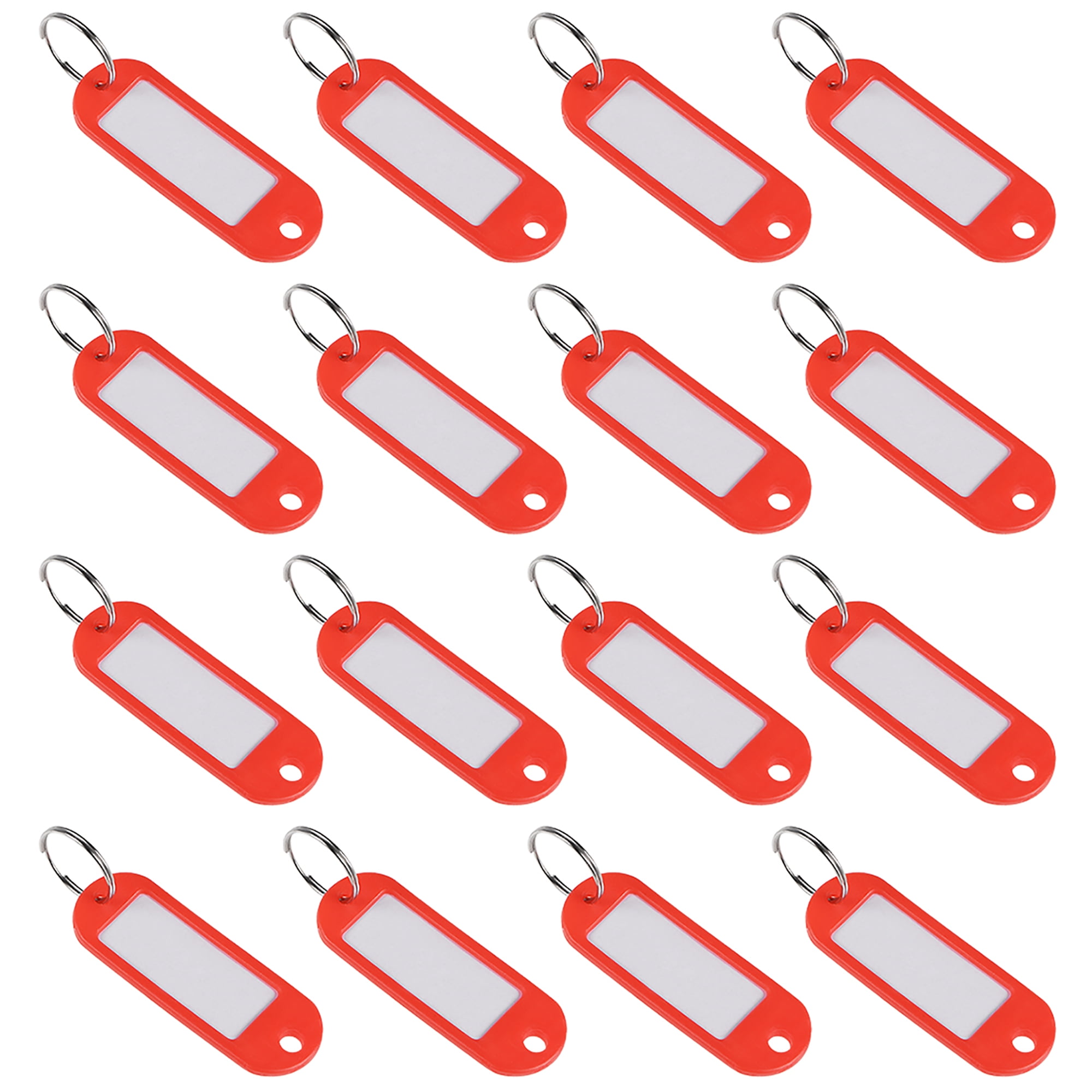 Uxcell 60x21mm Plastic Key Tags with Split Keyring Red 16 Count ...