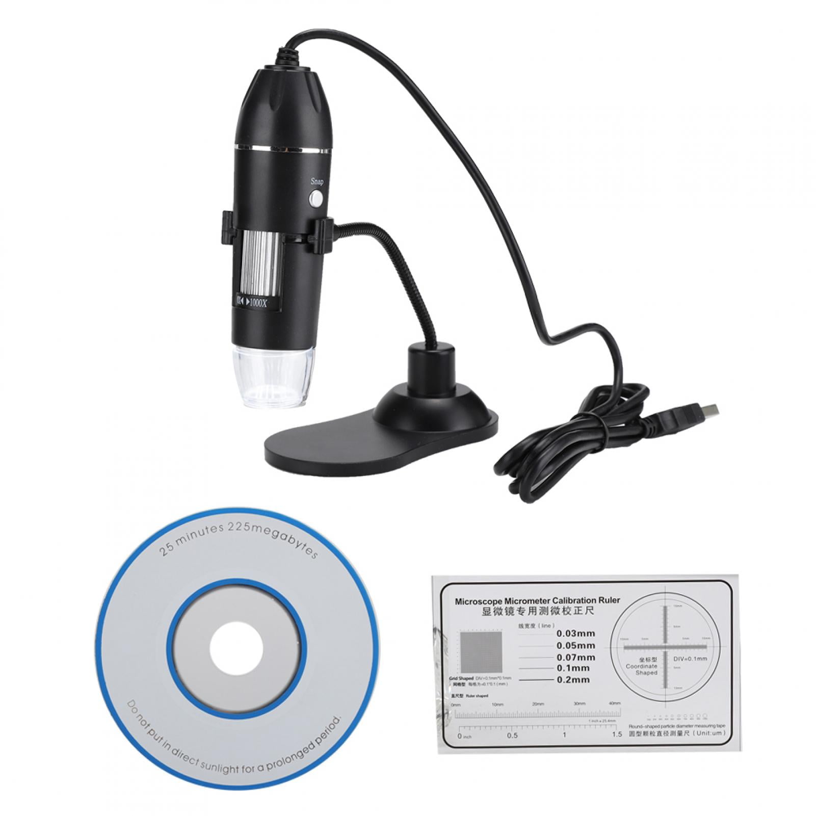 Microscopio USB Digital portátil con soporte 1000X con 8 luces de ...