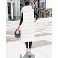 BTFBM Long Puffer Vest Women Quilted Hooded Button Down Zip Up ...