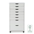 Linon Ansley 8-Drawer Rolling Storage Cart, Whitewash - Walmart.com