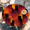 Abstract Vertical Blocks Round Tablecloth 55-60 Inch Round Fitted Table ...