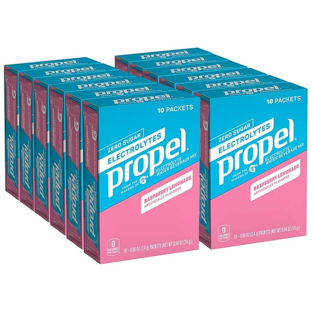 Propel Powder Packets. Raspberry Lemonade With Electrolytes, Vitamins ...