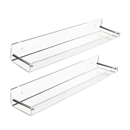 Houkiper 2pcs Transparent Floating Shelves Steady Acrylic Wall Shelf ...