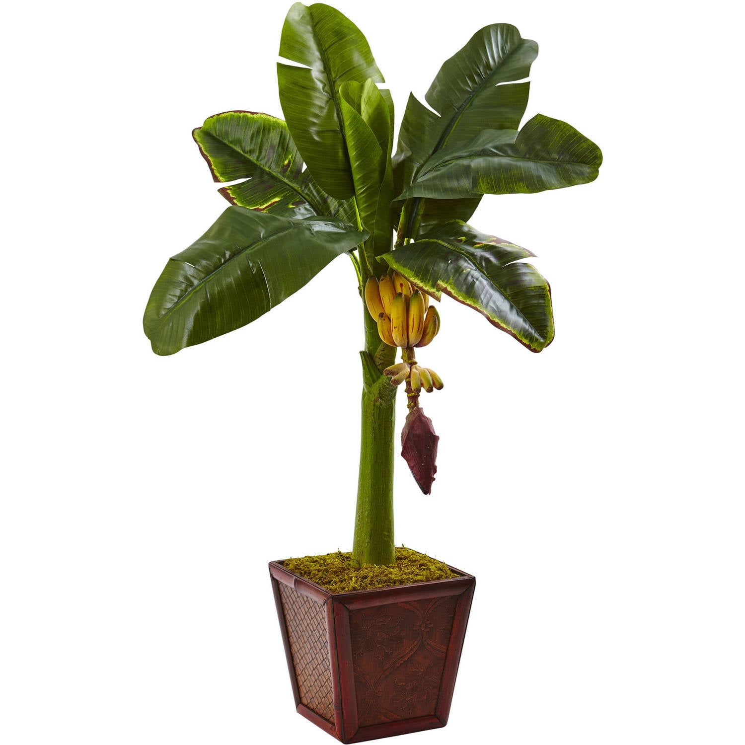 Nearly Natural Banana Tree in Wooden Planter - Walmart.com