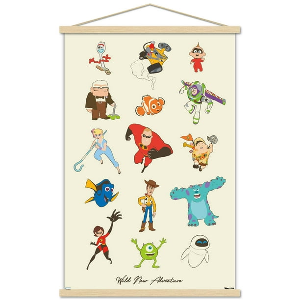 Disney Pixar - Group Wall Poster with Wooden Magnetic Frame, 22.375" x ...