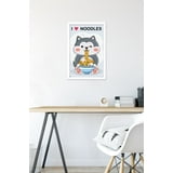 Kawaii - I Love Noodles Wall Poster, 14.725" x 22.375" Framed - Walmart.com