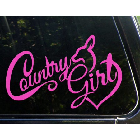 Country Girl PINK (8-3/4" x 5-3/4") Die Cut Decal Bumper Sticker For ...