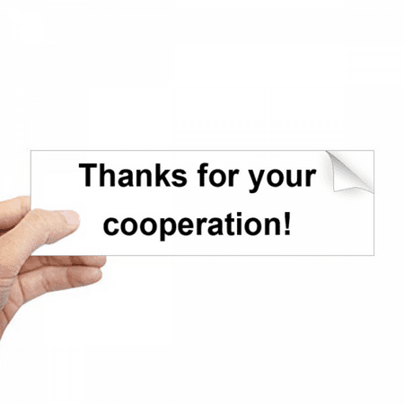 Thanks聽For聽Your聽Cooperation Symbol Rectangle Bumper Sticker Notebook ...