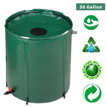 DazzAura 132 Gallon Collapsible Rain Barrel, Large Garden Water Storage ...