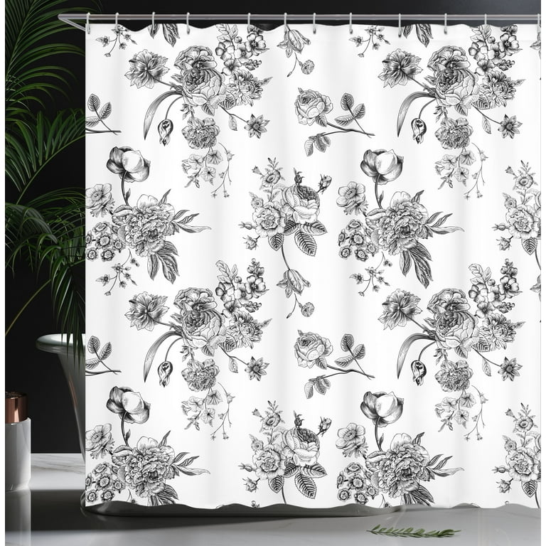 Victorian Floral Pattern Black