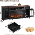 70" Fireplace TV Stand for 80 Inch TV, Modern Farmhouse TV Cabinet with ...