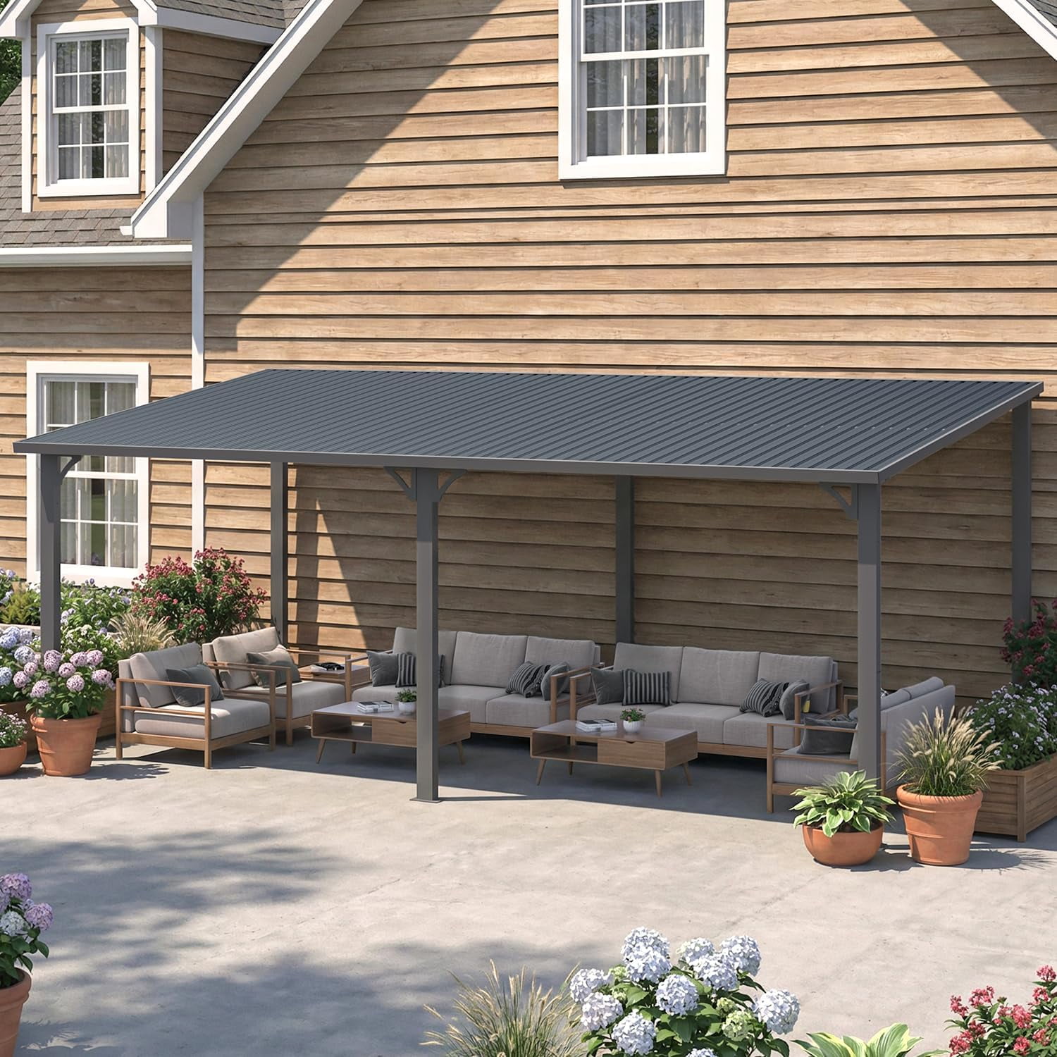 Click here for Aecojoy 20 X 10 Hardtop Patio Gazebo Wall Mounted... prices