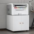 Office Printer Copier Stand with 2-Door Steel Cabinet & Mobile File ...