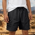 AGKIZG Solid Color Men Gym Shorts Elastic Waist Zipper Pockets ...