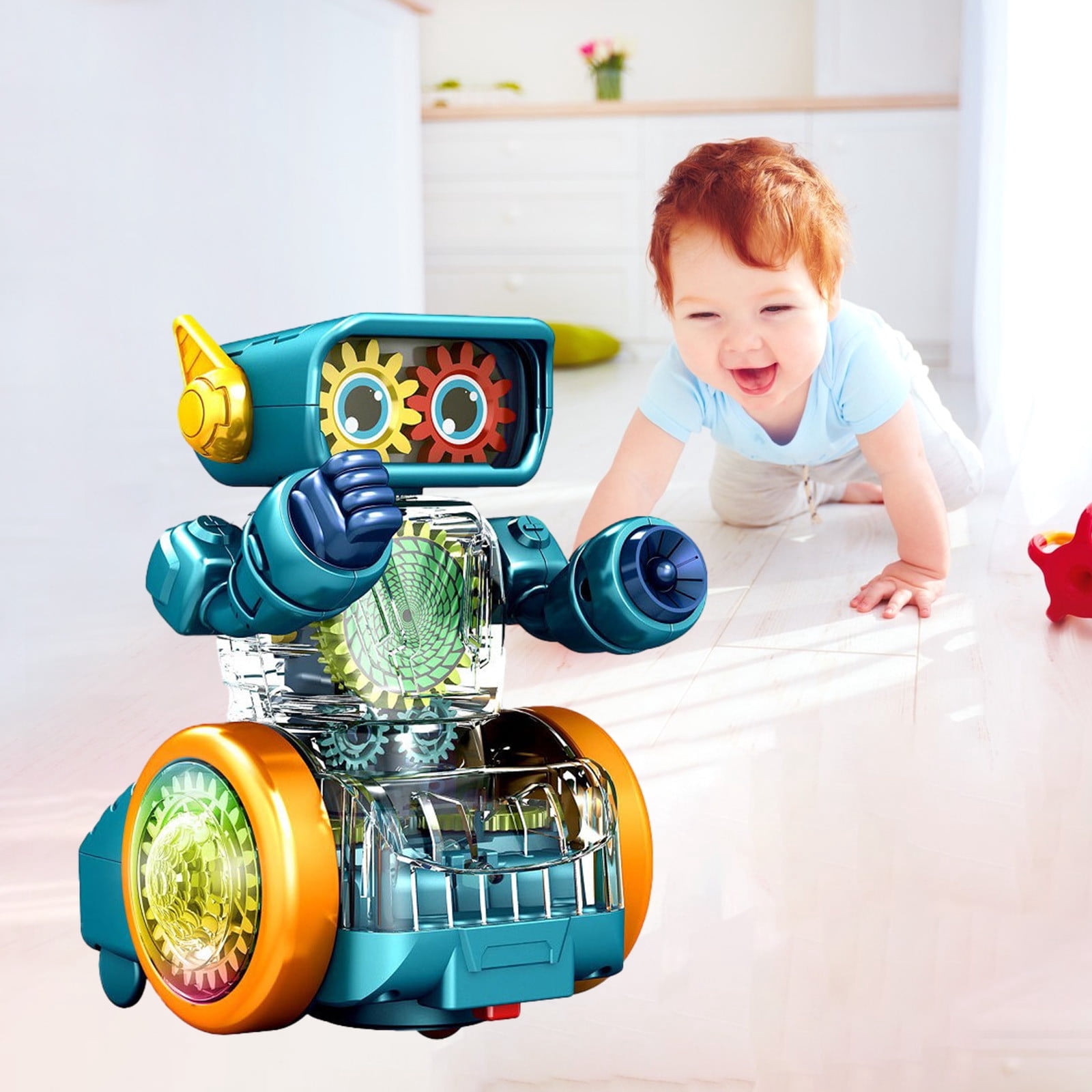 El mejor juguete para bebés K9: robot mecánico transparente eléctrico ...
