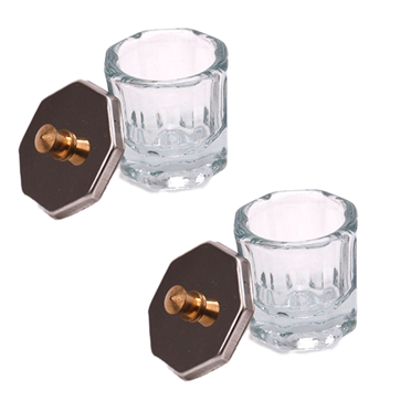 Kalolary 2Pcs Nail Art Dappen Dish with 6Pcs Acrylic Nail Brush Set ...