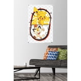 Pokemon - Pikachu Meowth Battle Wall Poster with Pushpins, 22.375" x 34 ...