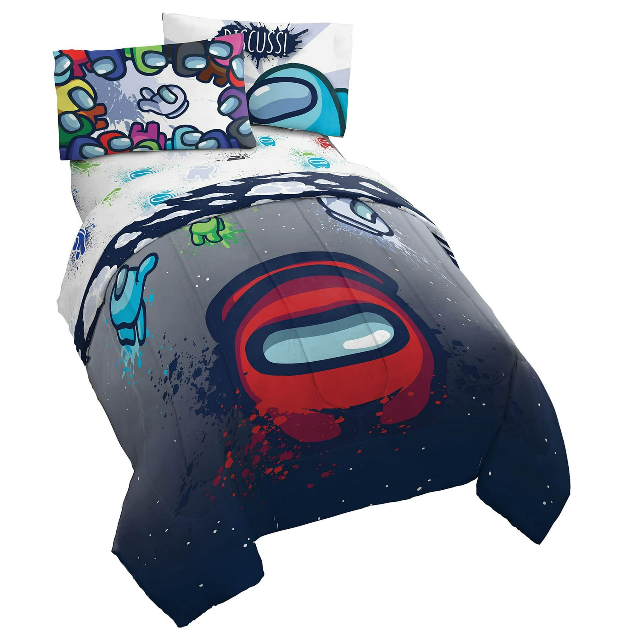 Click here for Jay Franco Among Us Space Splatter 4 Piece Twin Si... prices