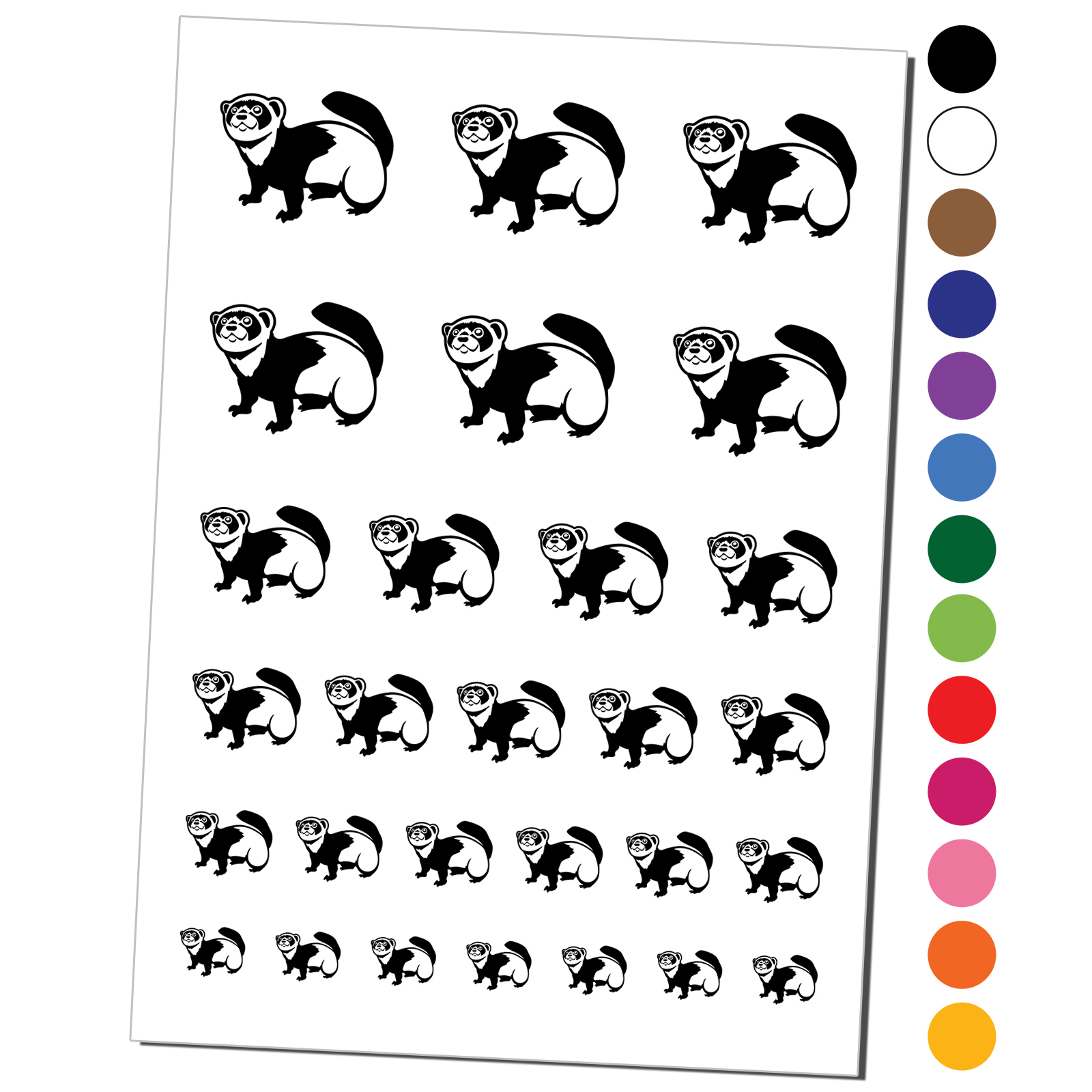 Friendly Ferret Water Resistant Temporary Tattoo Set Fake Body Art ...