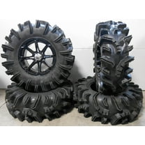 MSA Black Diesel 14" ATV Wheels 26.5" Terminator Tires Honda Rincon ...