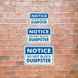 Classic Framed Plus Notice Do Not Block Dumpster Door or Wall Sign ...