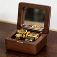 7829 Square Shape Wooden Music Box Wood Mechanism Wind Up Musical Box ...