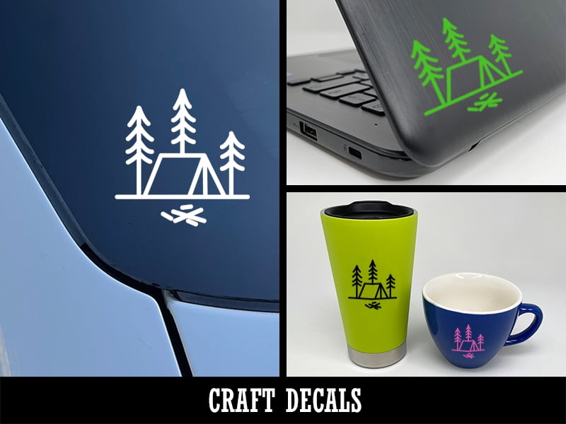 Simple Tent Camping in Woods Craft Vinyl Indoor Outdoor Decal Sticker ...