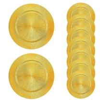 100 Pieces Gold Chargers Plates, 13 Inch Round Charger Plates Plastic ...