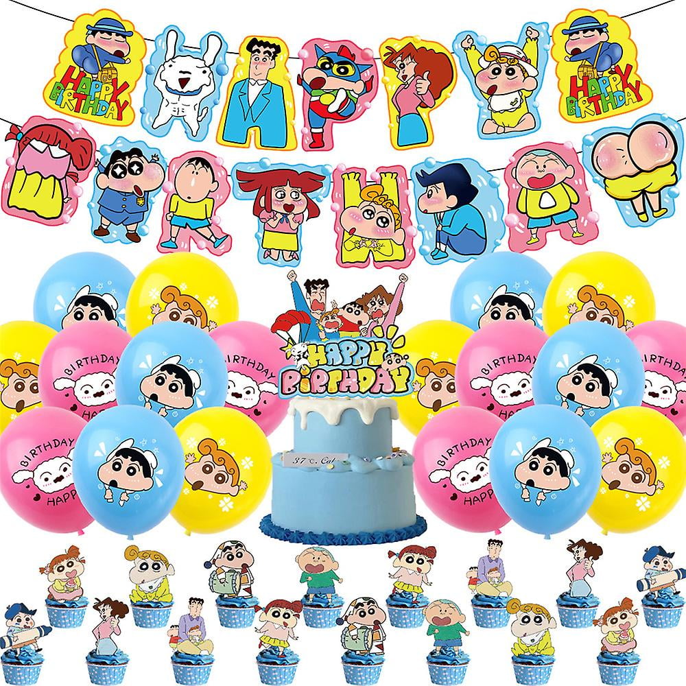 Crayon Shin-chan Themed Happy Birthday Party Supplies Banner Balloons ...