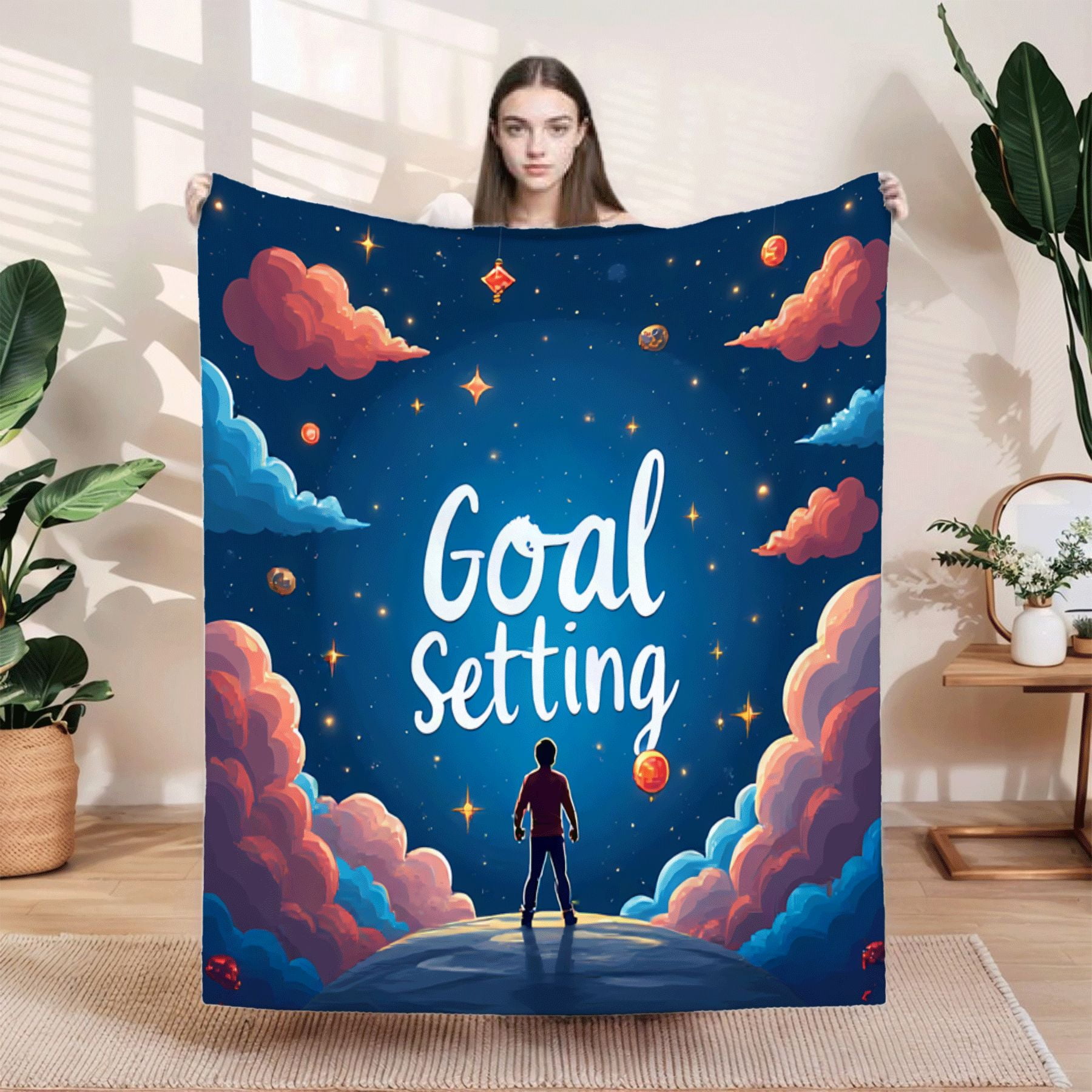 Durable Soft & Warm Flannel Blanket - Cozy Starry Night Design Perfect ...