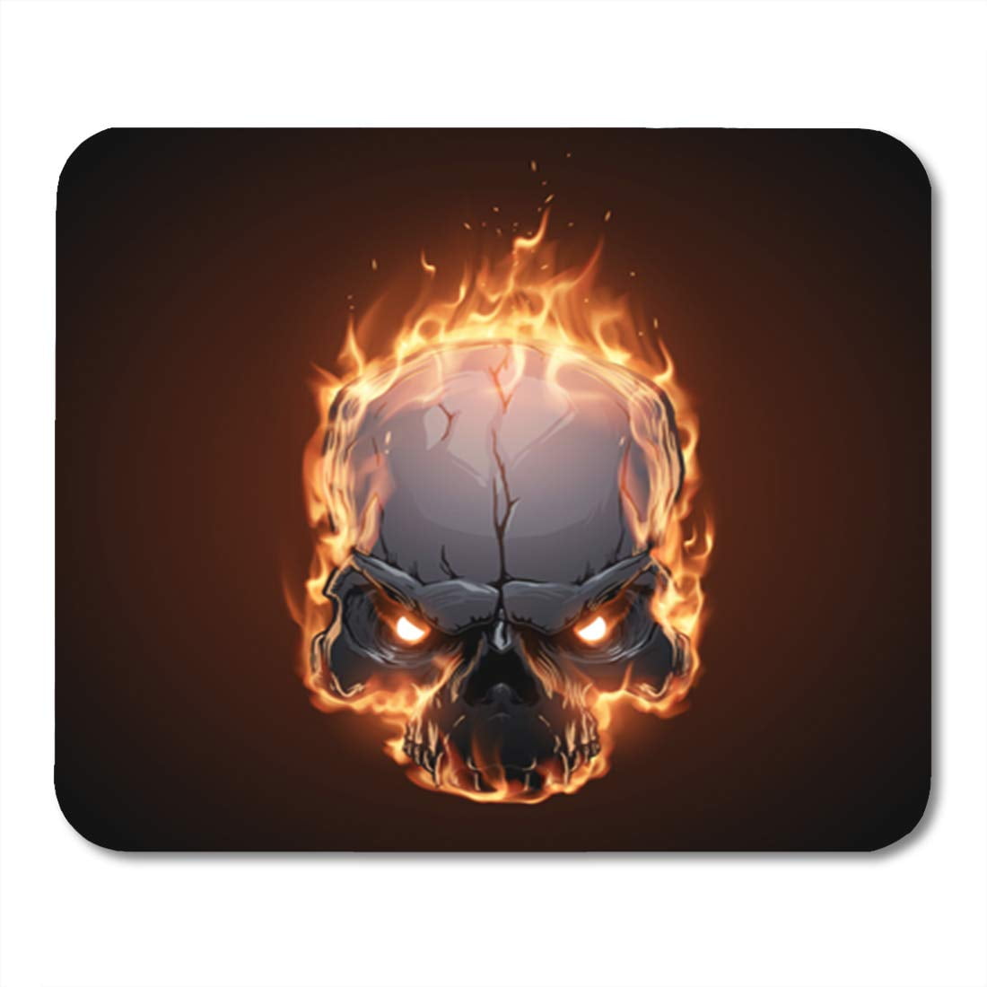 Flaming Evil Skull And Crossbones