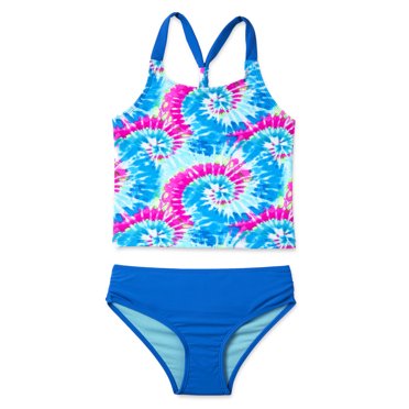Limited Too Girls Tie Dye Crochet Lace Two Piece Flounce Swimsuit ...
