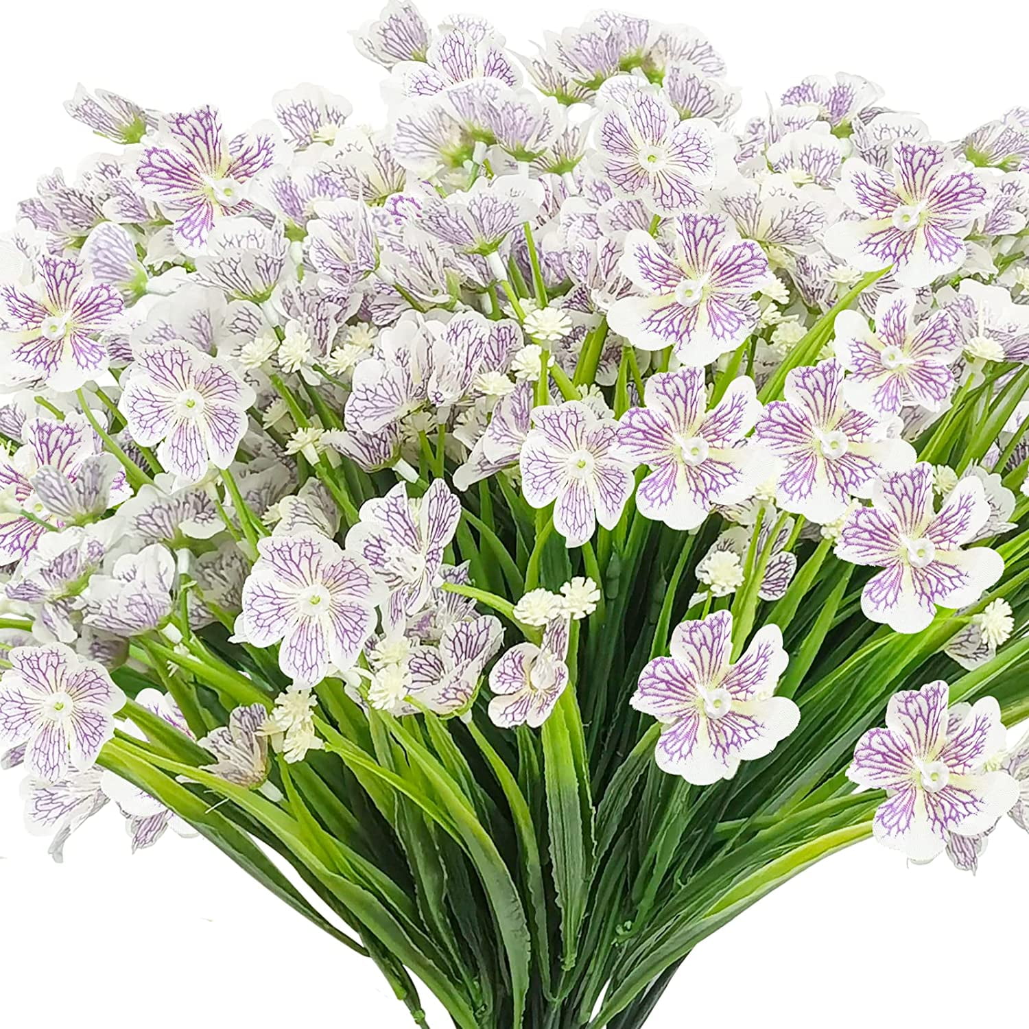 Viworld 6 Bundles Artificial Flowers Violets Fake Flowers in Bulk ...