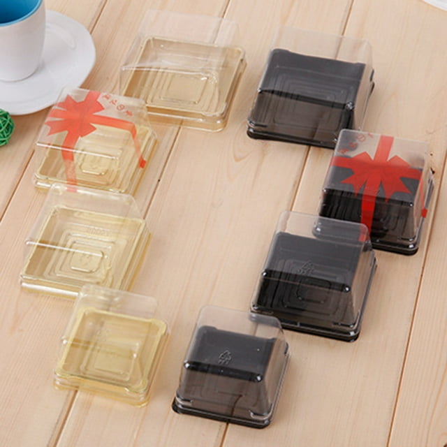 SPRING PARK 50Pcs 50g/80g/100g Mooncake Dome Boxes Baking Round Plastic ...