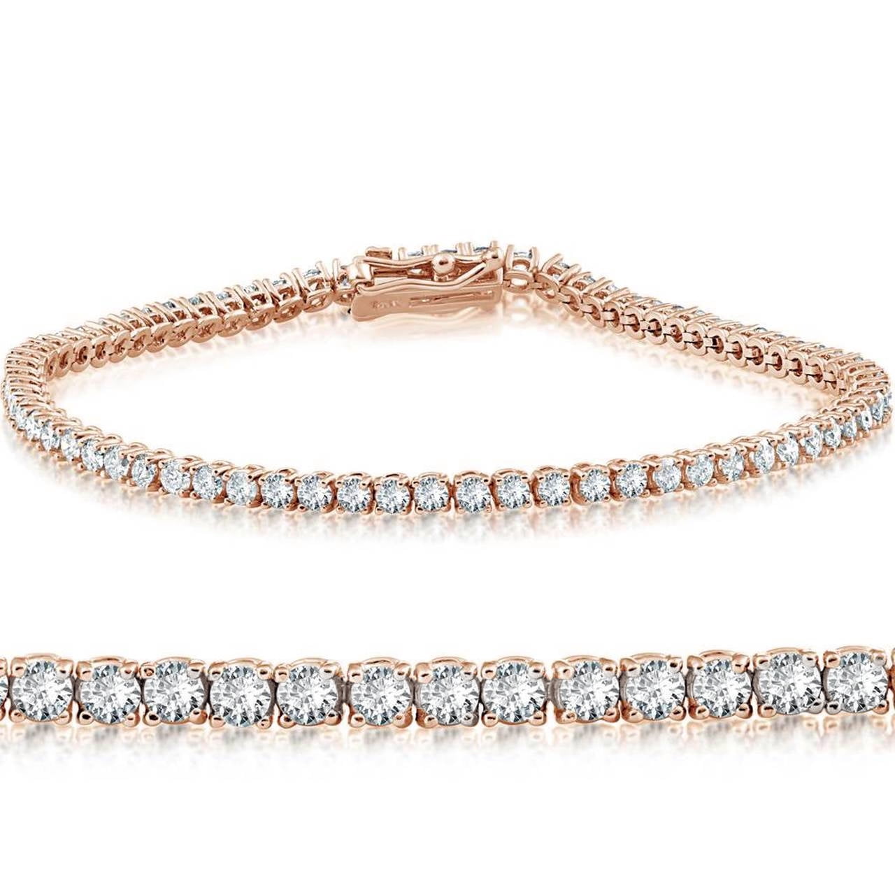 Pompeii3 4ct Diamond Tennis Bracelet 14k Rose Gold 7