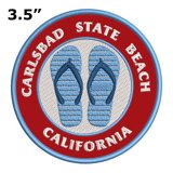 Carlsbad State Beach, California 3.5 Inch Iron Or Sew On Embroidered ...