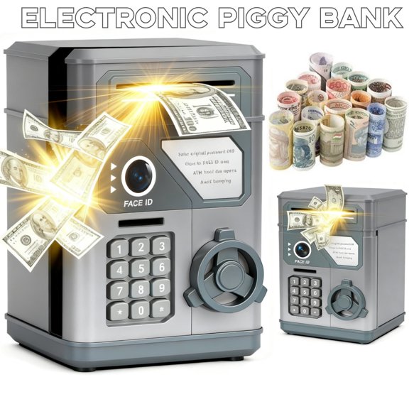 HVEST Pink ATM Savings Bank, Mini Kids ATM Machine for Real Money ...