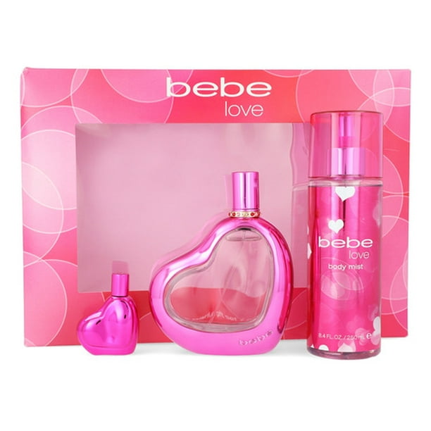 SET BEBE LOVE 3PZS 100ML EDP SPRAY BODY MIST 250ML SPRAY 10ML EDP Bebe ...