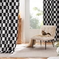 Blue Checkered Window Curtains, 100% Blackout Curtains 84 Inch Length 2 ...
