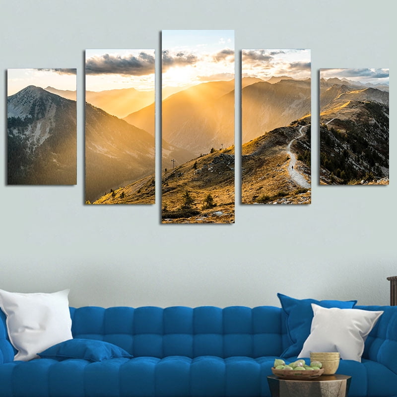 Click here for Nobrand 5 Panel Natural Scenery Mountain Lake Canv... prices