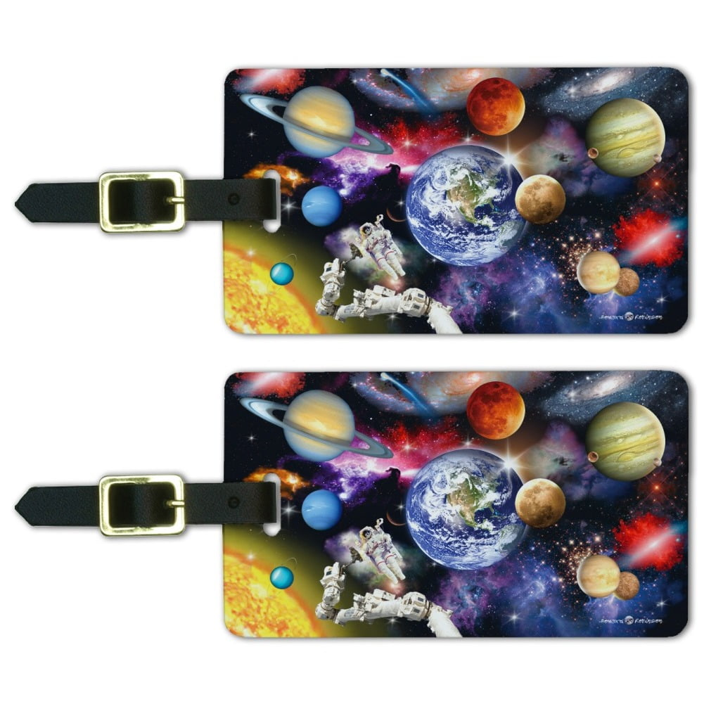 Solar System Planets Space Earth Saturn Jupiter Mars Luggage ID Tags ...