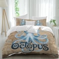 4 Piece Duvet Cover Set Queen, Summer Sea Animals Octopus Soft ...