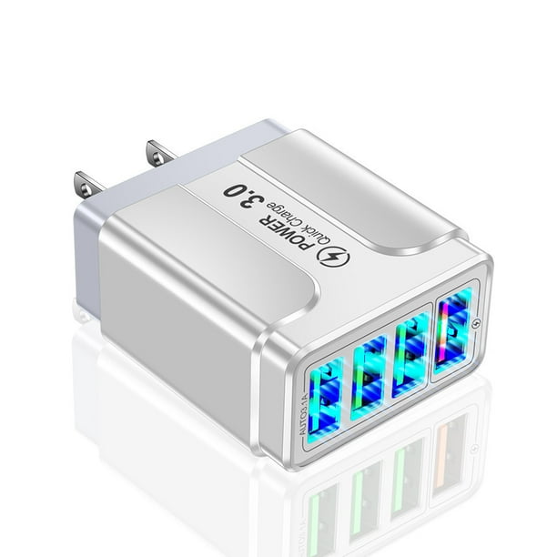 Cargador de teléfono móvil multipuerto de carga rápida tipo mariposa de 5,1 A QC3.0 4 USB ...