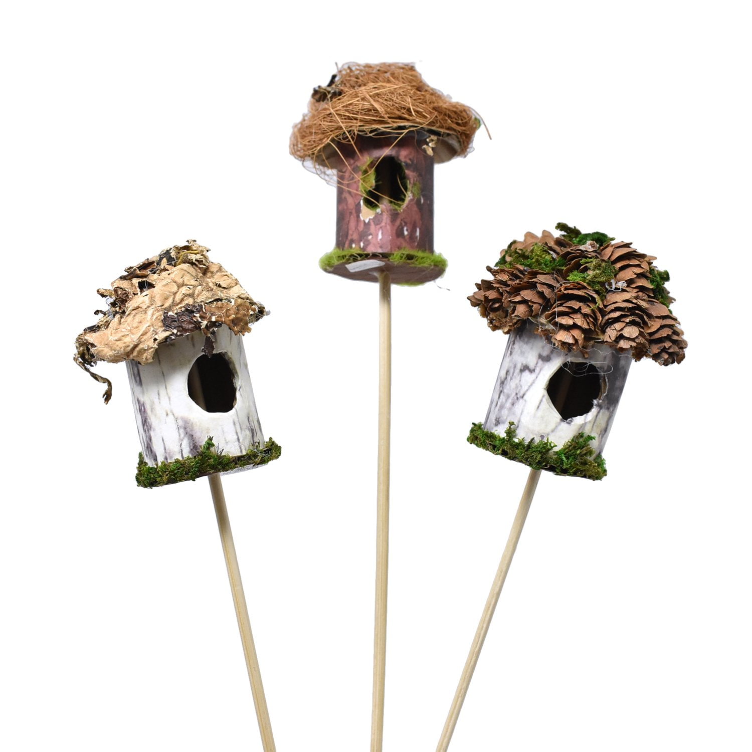 Decorative Mini Birdhouse Picks, 12-Inch, 3-Piece - Walmart.com