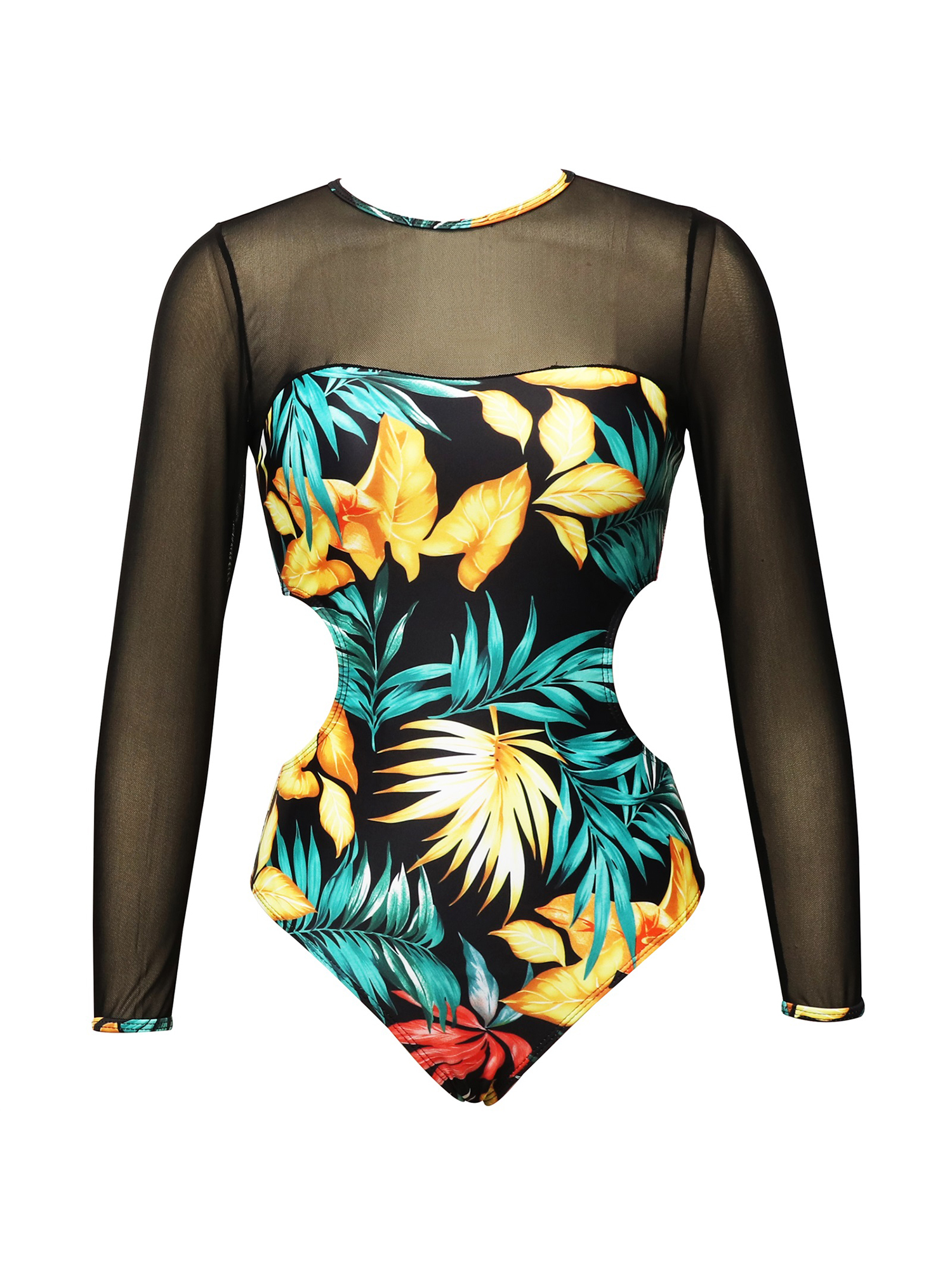 Parent-Child One-piece Swimsuit, Long Sleeve Waist Triangle Crotch ...