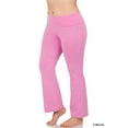 Zenana Womens And Plus Stretch Cotton Foldover Waist Bootcut Workout Yoga